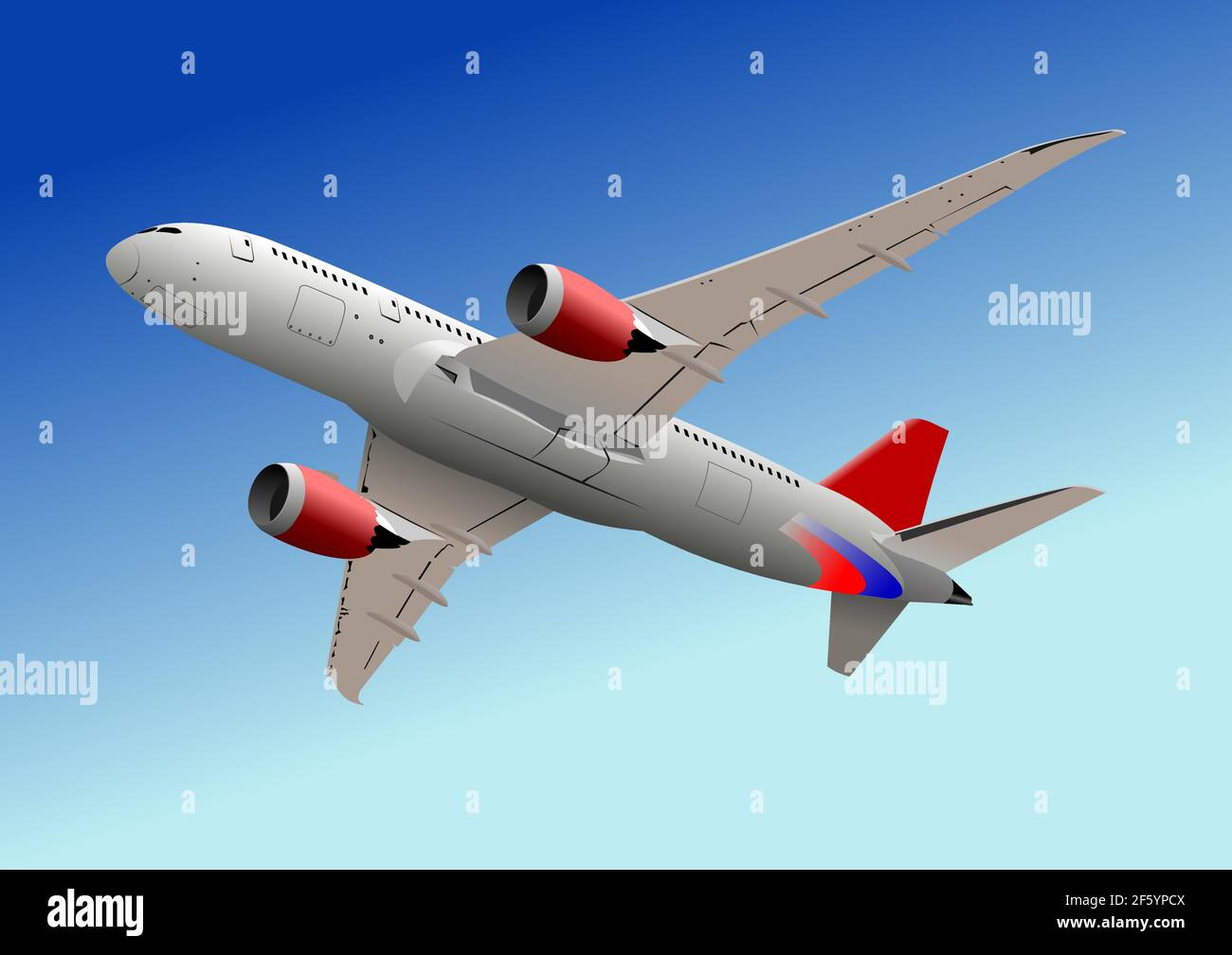 Airplane on the air. Vector 3d illustration Stock Vector Image & Art ...