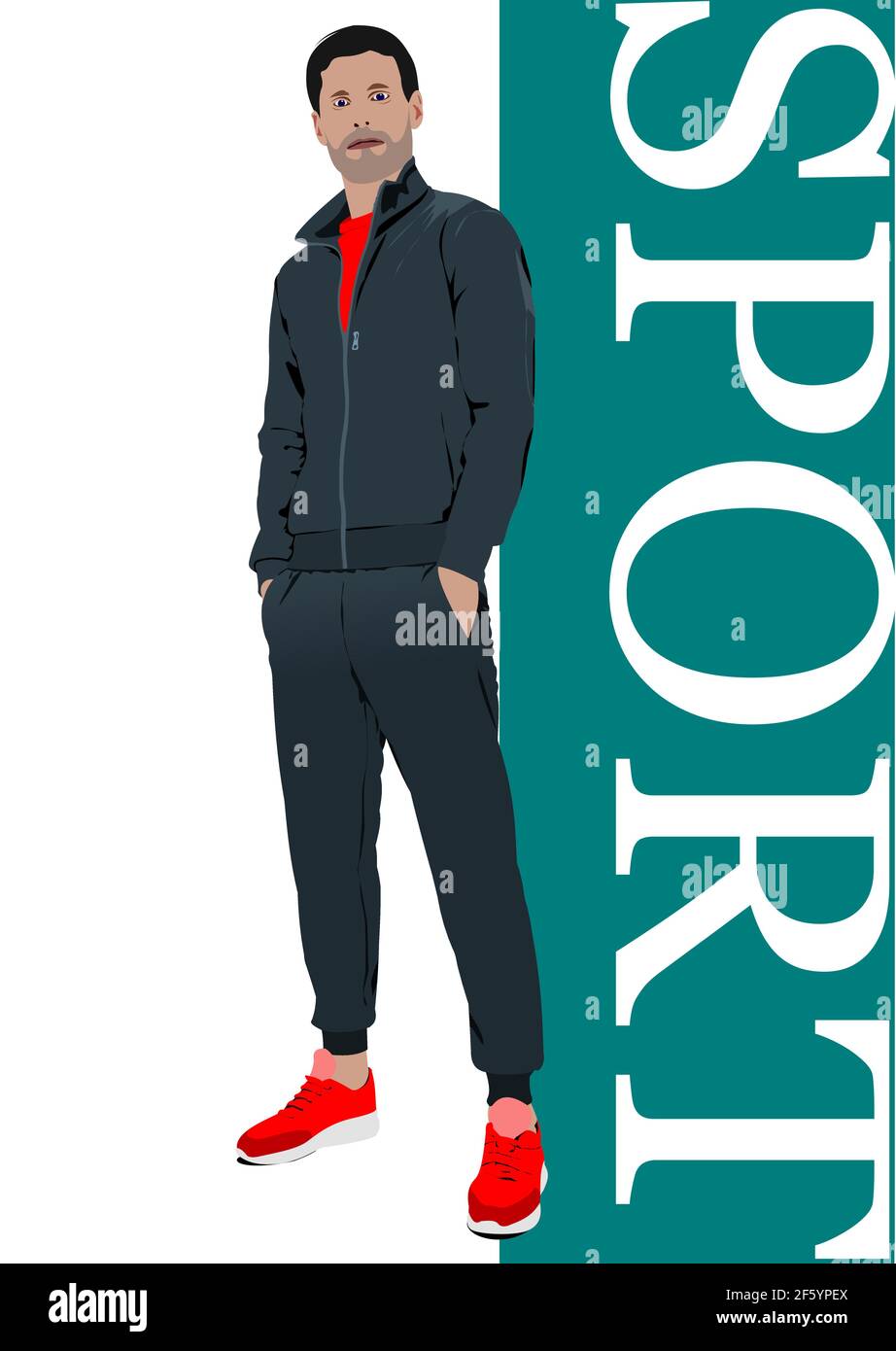 Young handsome man. Sportsman.Vector 3d illustration Stock Vector Image ...