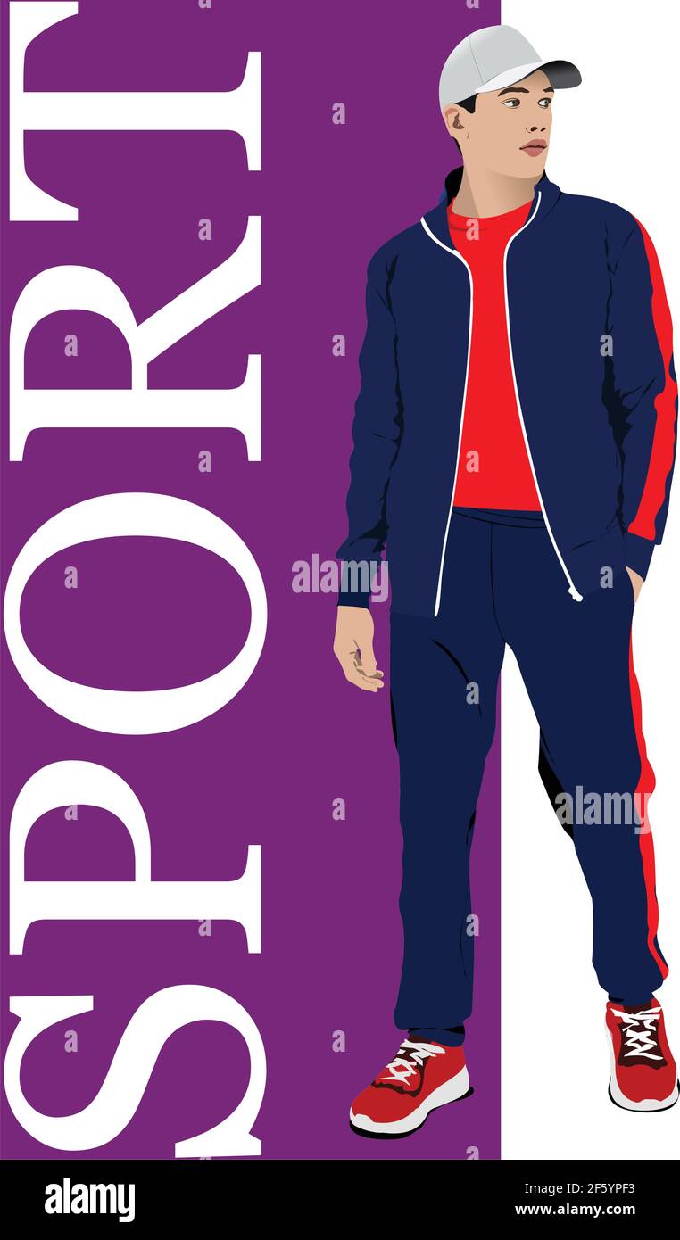 Young handsome man. Sportsman.Vector 3d illustration Stock Vector Image ...