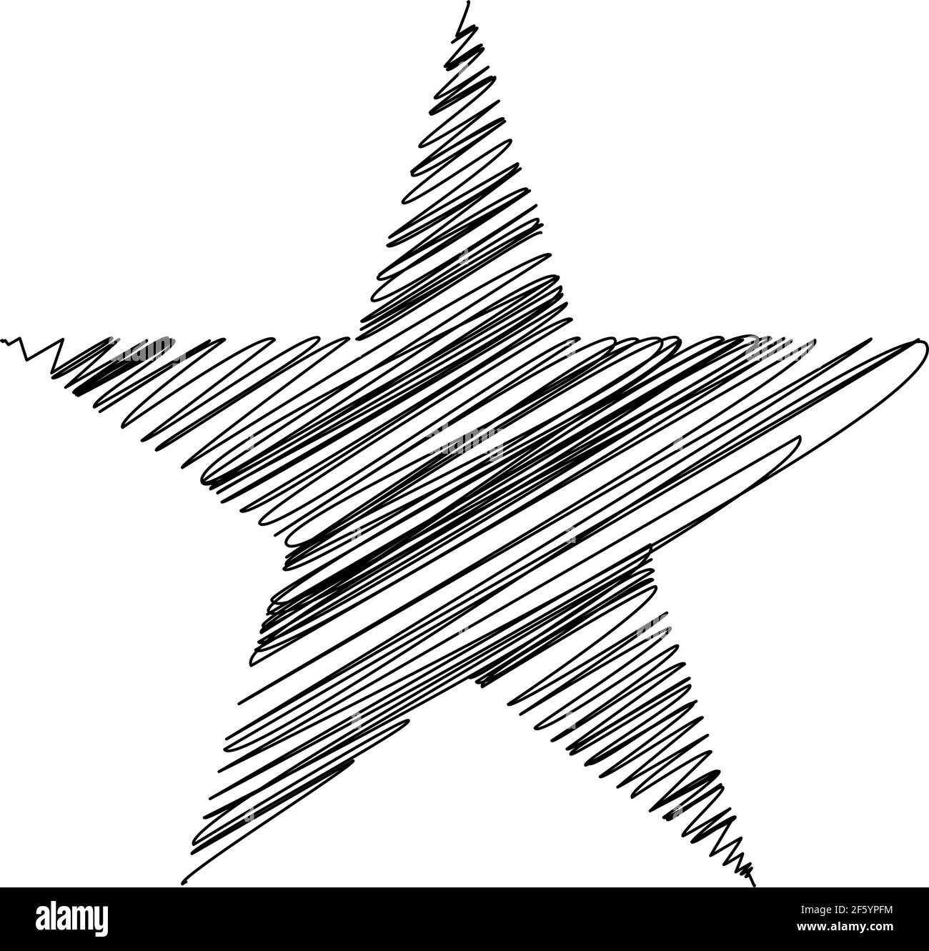 Star wiith scribble, sketchy, doodle effect pattern — Stock vector ...