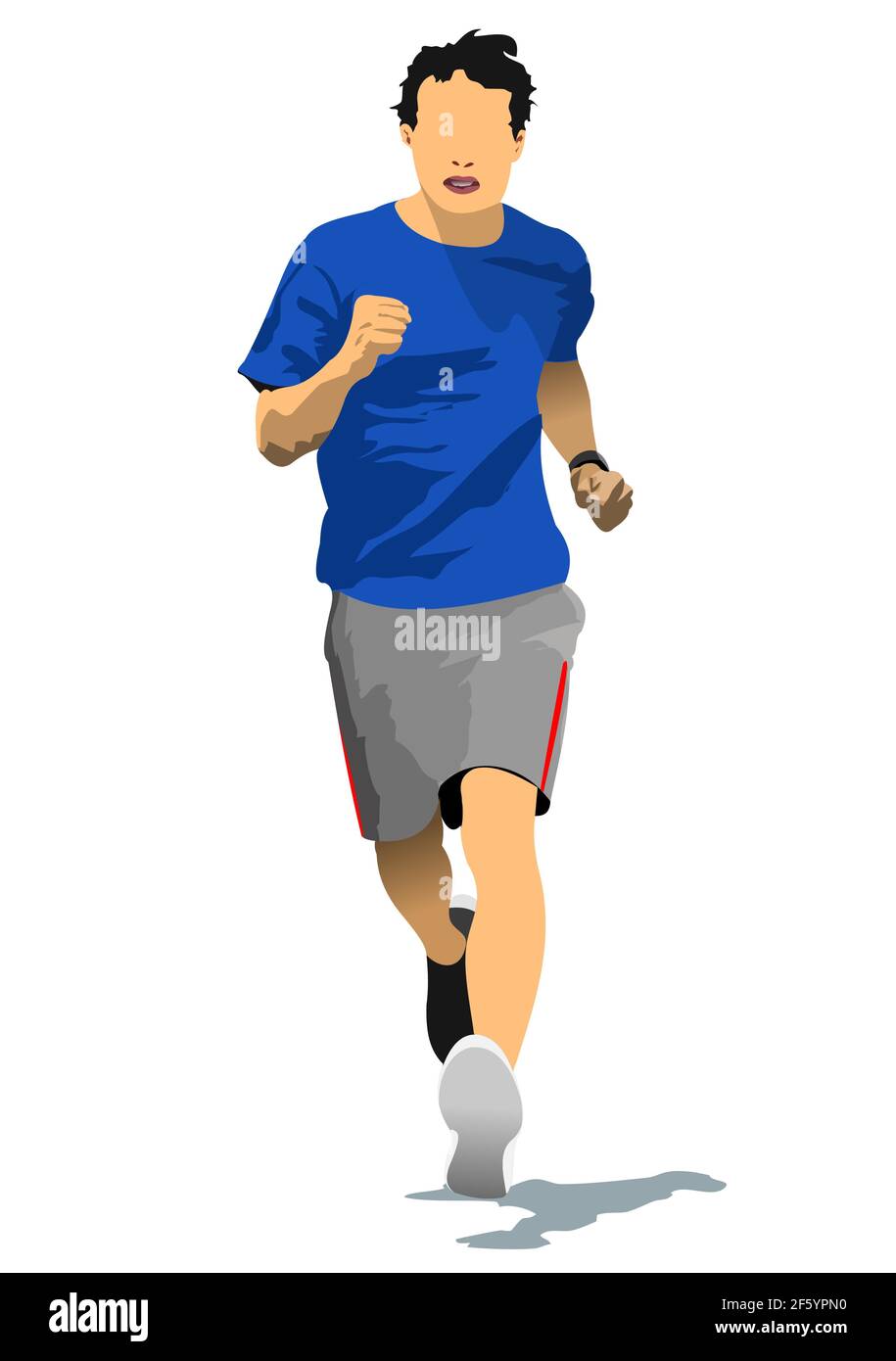 The running man. Track and field. Vector 3d illustration Stock Vector ...