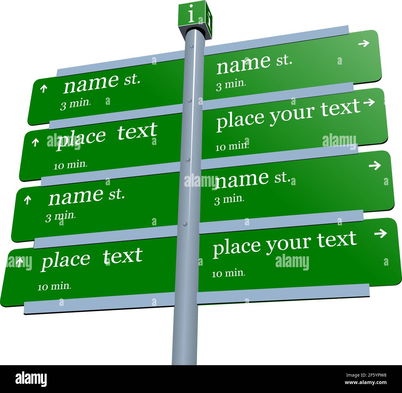 Pointer in different directions. Vector 3d illustration Stock Vector ...