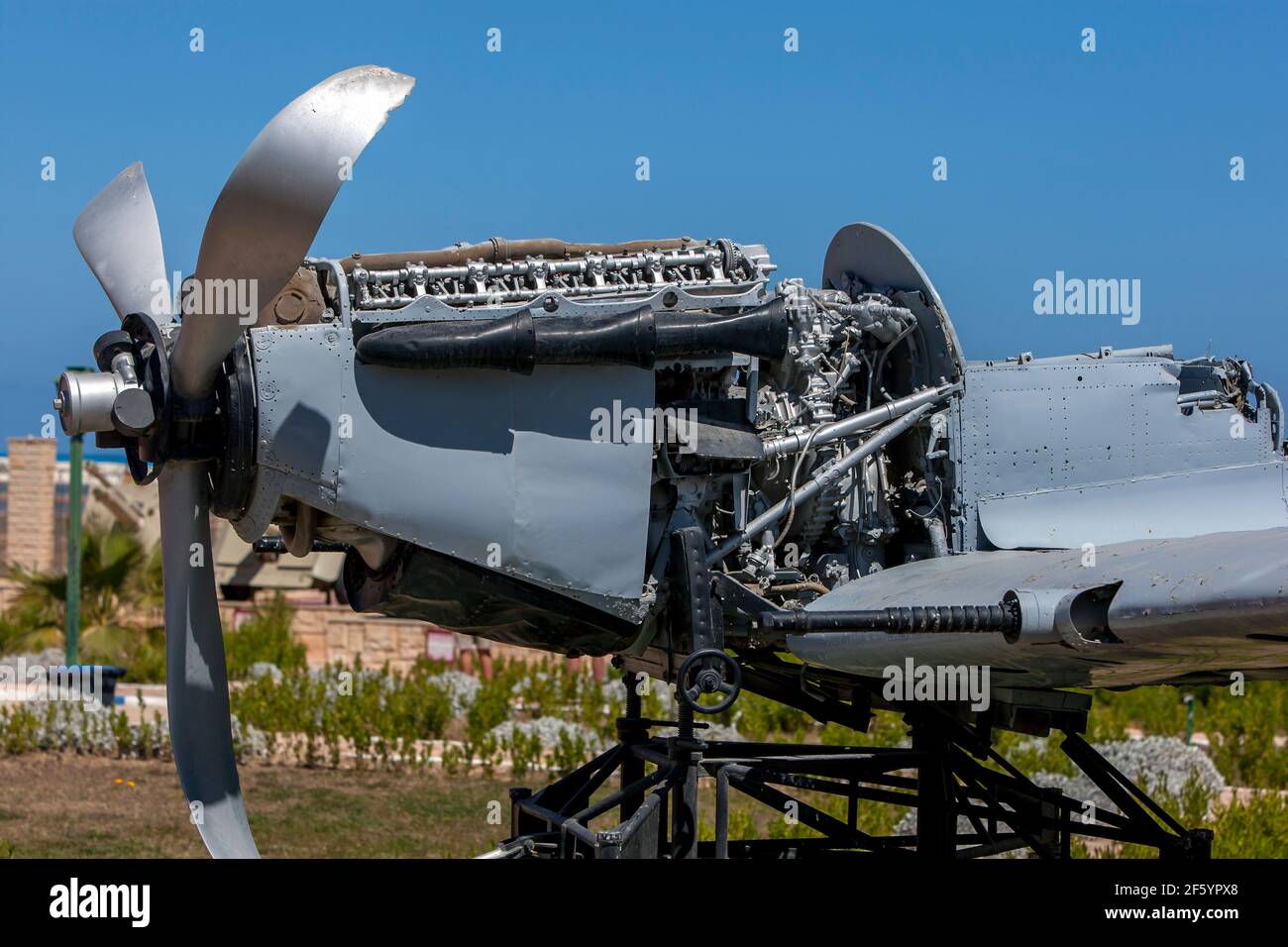 The propeller and engine bay of a British Spit Fire fighter plane on ...