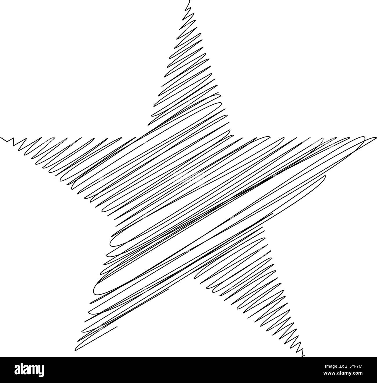 Star wiith scribble, sketchy, doodle effect pattern — Stock vector ...