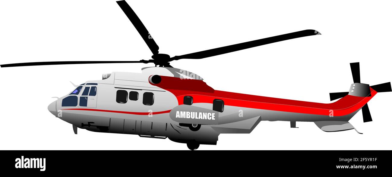 Ambulance Helicopter. Vector 3d illustration Stock Vector Image & Art ...