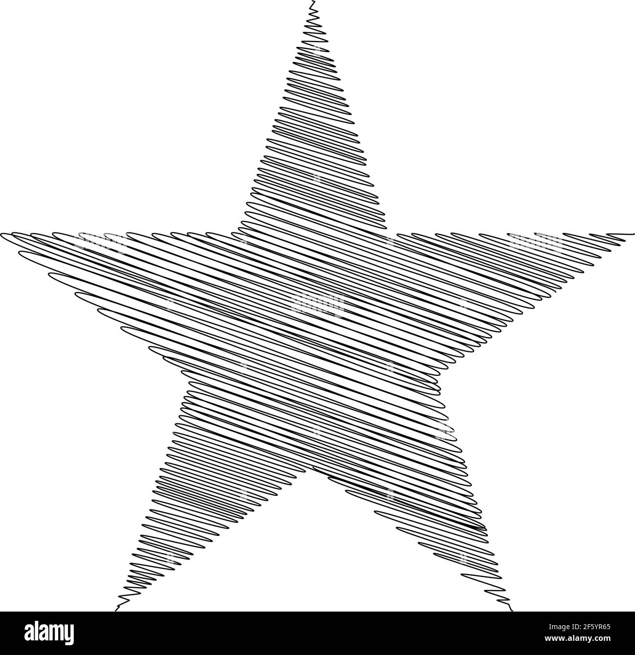 Star wiith scribble, sketchy, doodle effect pattern — Stock vector ...