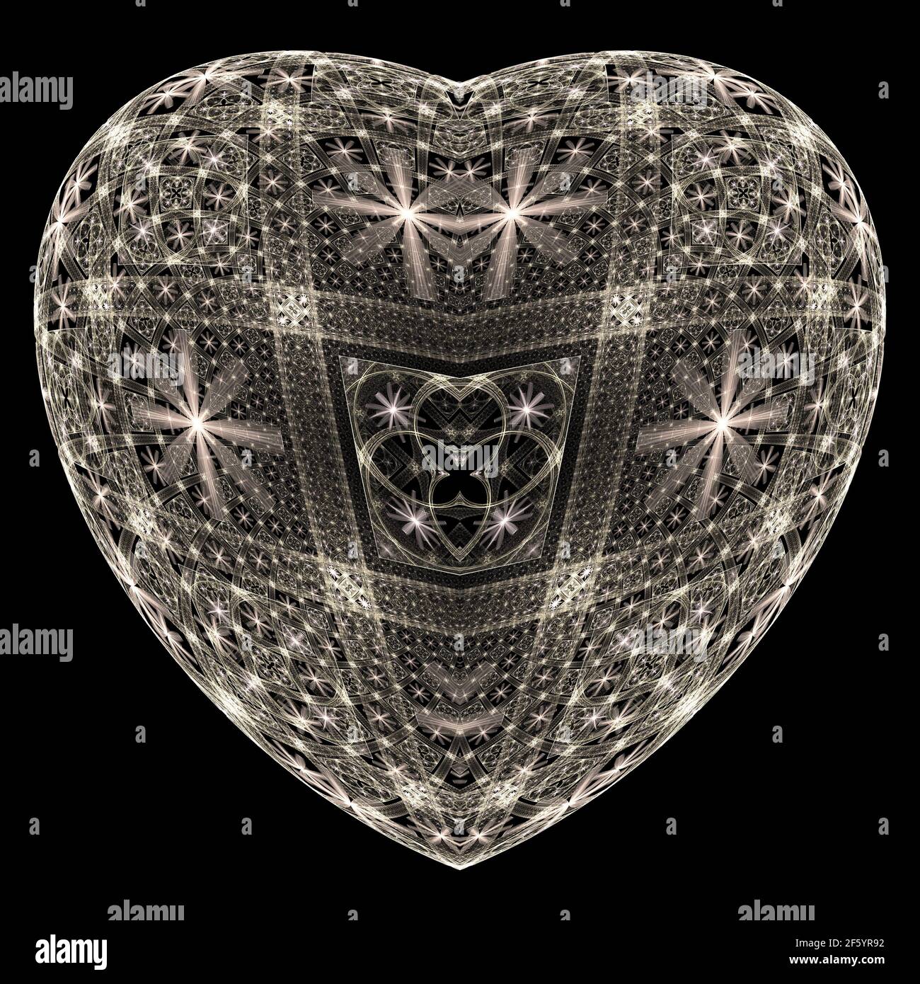 Icy Heart Flame Fractal Design - Stirdur Saknur Stock Photo - Alamy