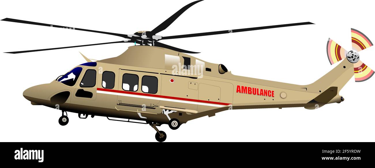 Ambulance yellow helicopter. Vector 3d illustration Stock Vector Image ...
