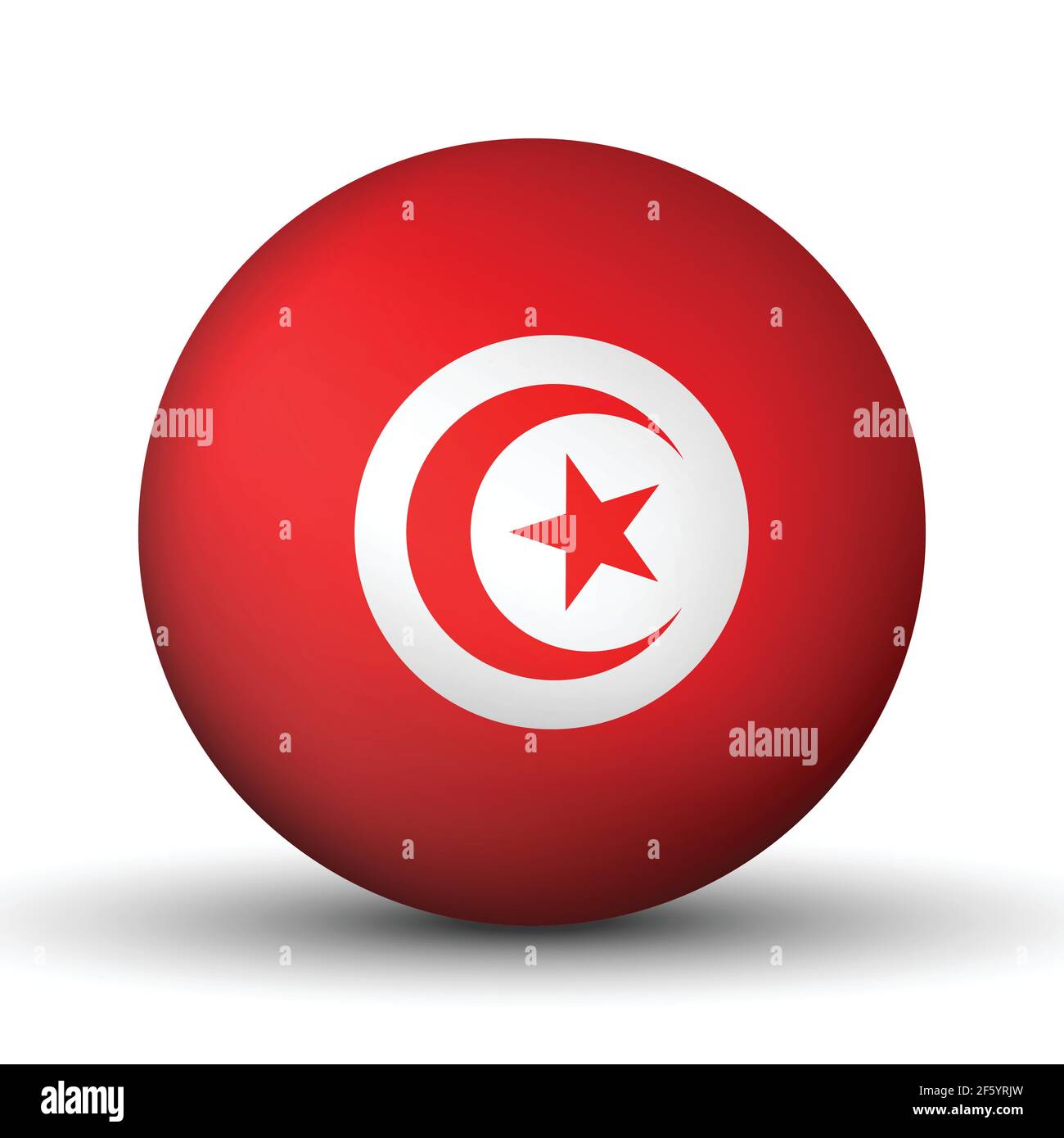 Glass Light Ball With Flag Of Tunisia Round Sphere Template Icon