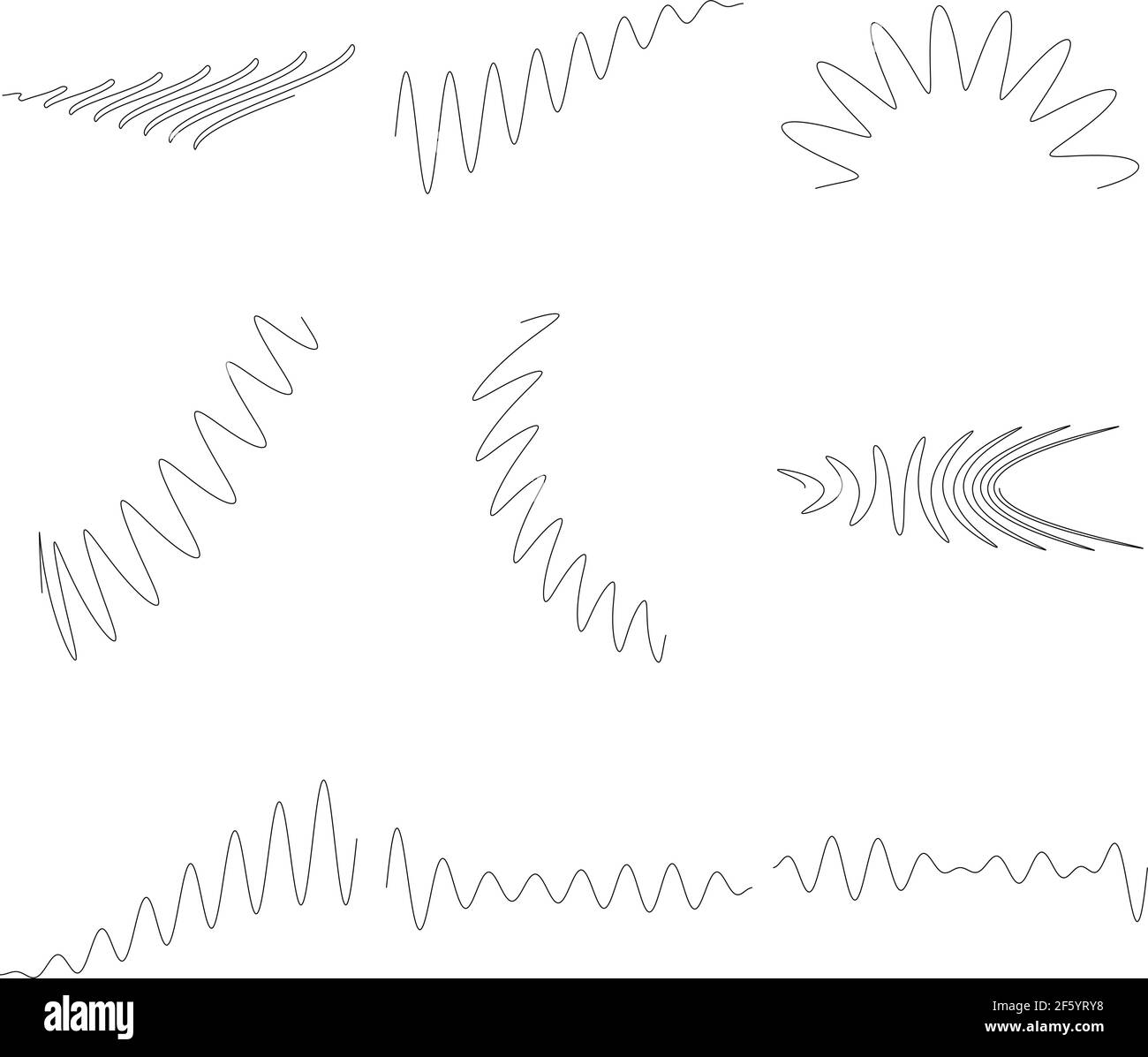 Wavy, waving lines abstract design element. Sinious, billowy, undulate ...