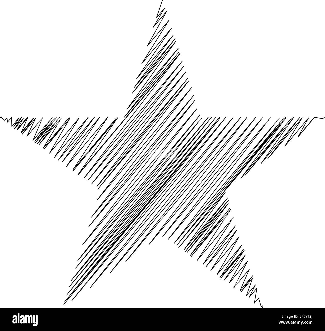 Star wiith scribble, sketchy, doodle effect pattern — Stock vector ...