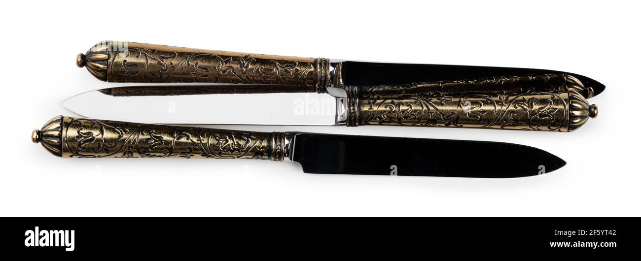 Set of knives isolated on white background Stock Photo - Alamy