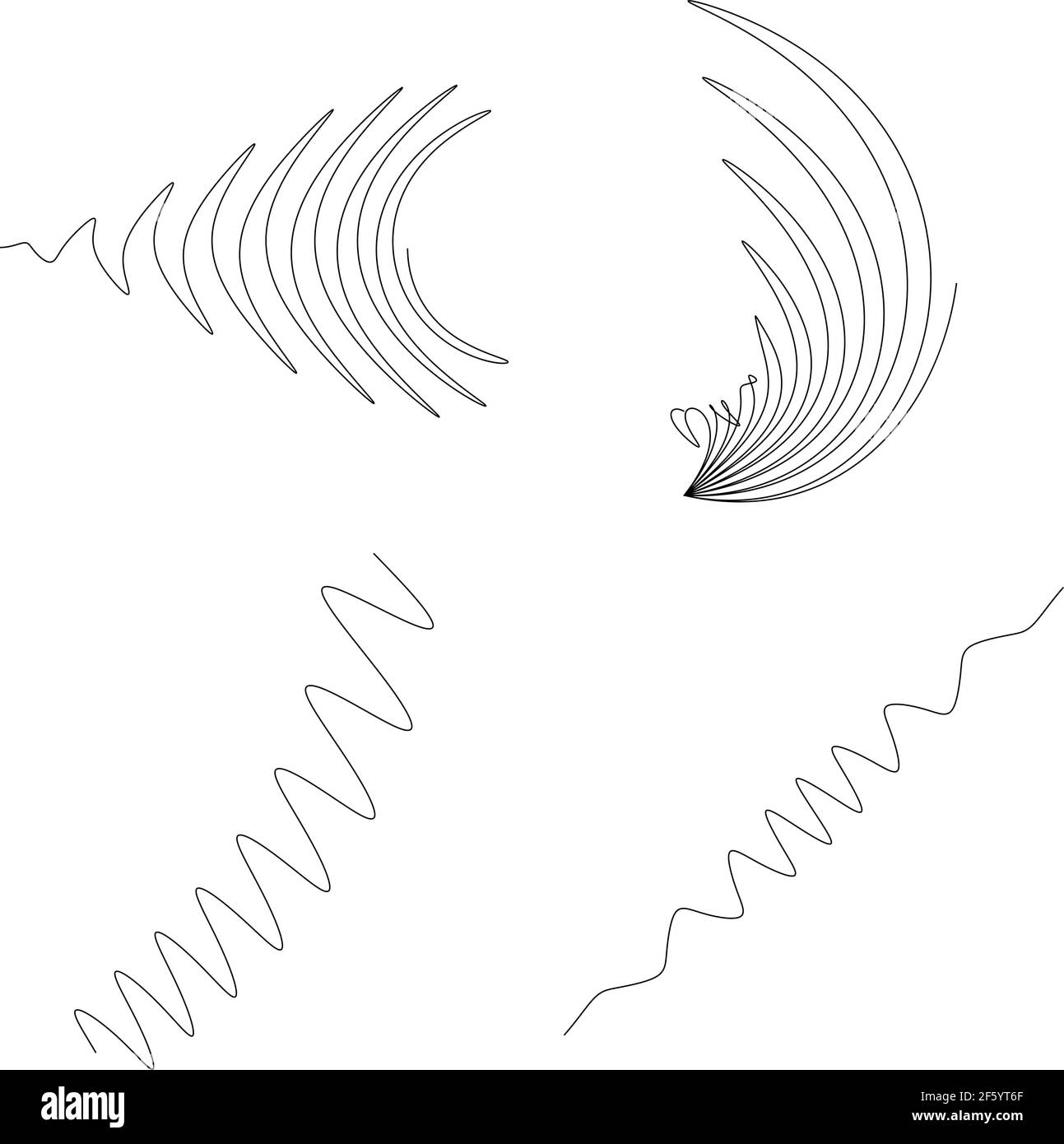 Wavy, waving lines abstract design element. Sinious, billowy, undulate ...