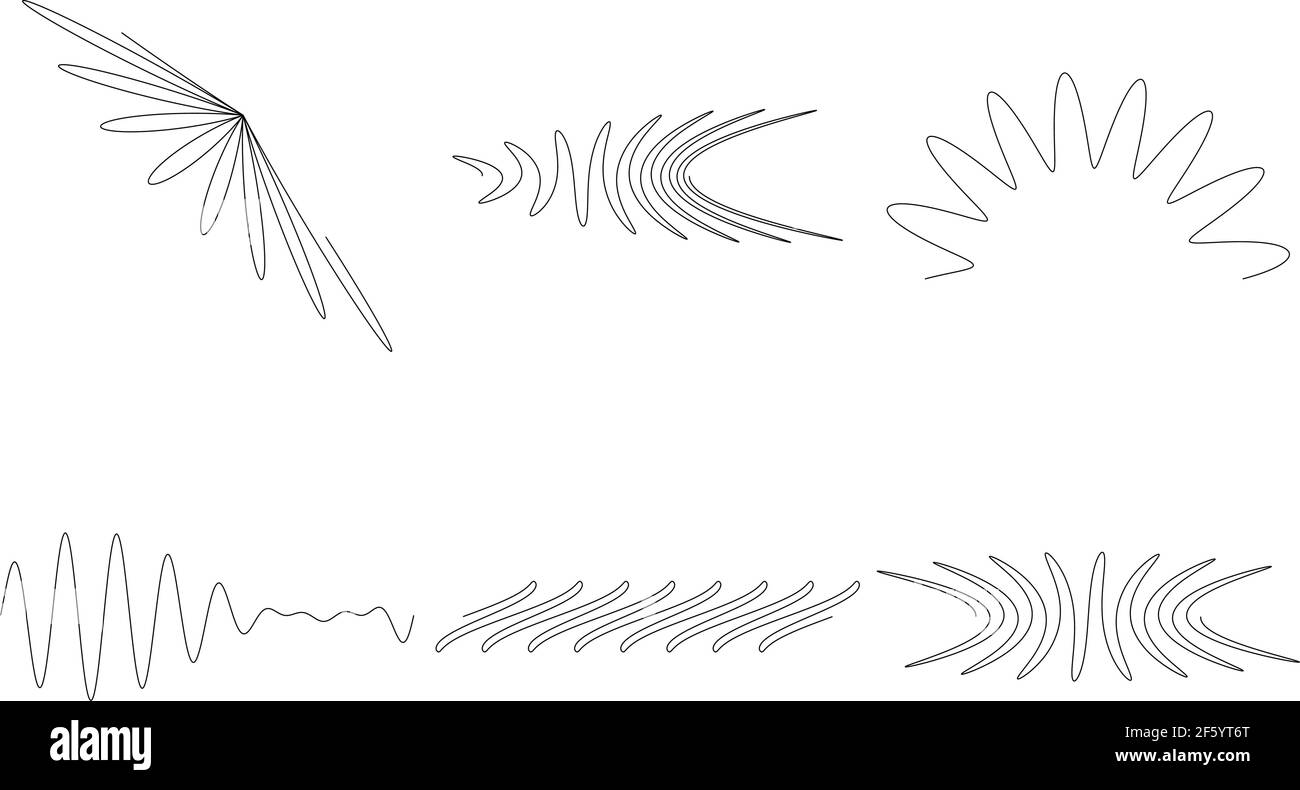 Wavy, waving lines abstract design element. Sinious, billowy, undulate ...