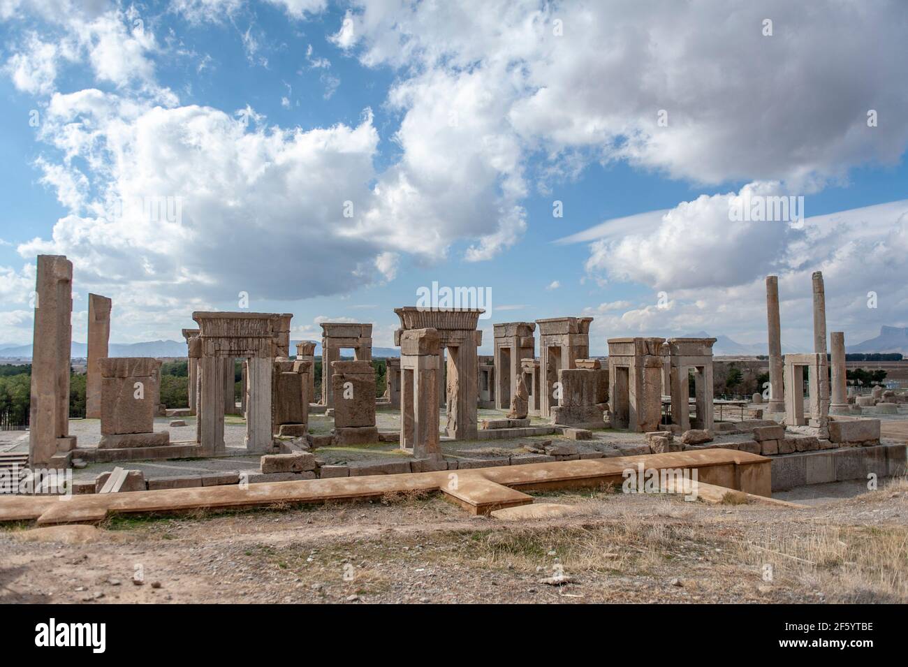 Ruins of Tachara palace at Persepolis, a UNESCO world heritage site ...