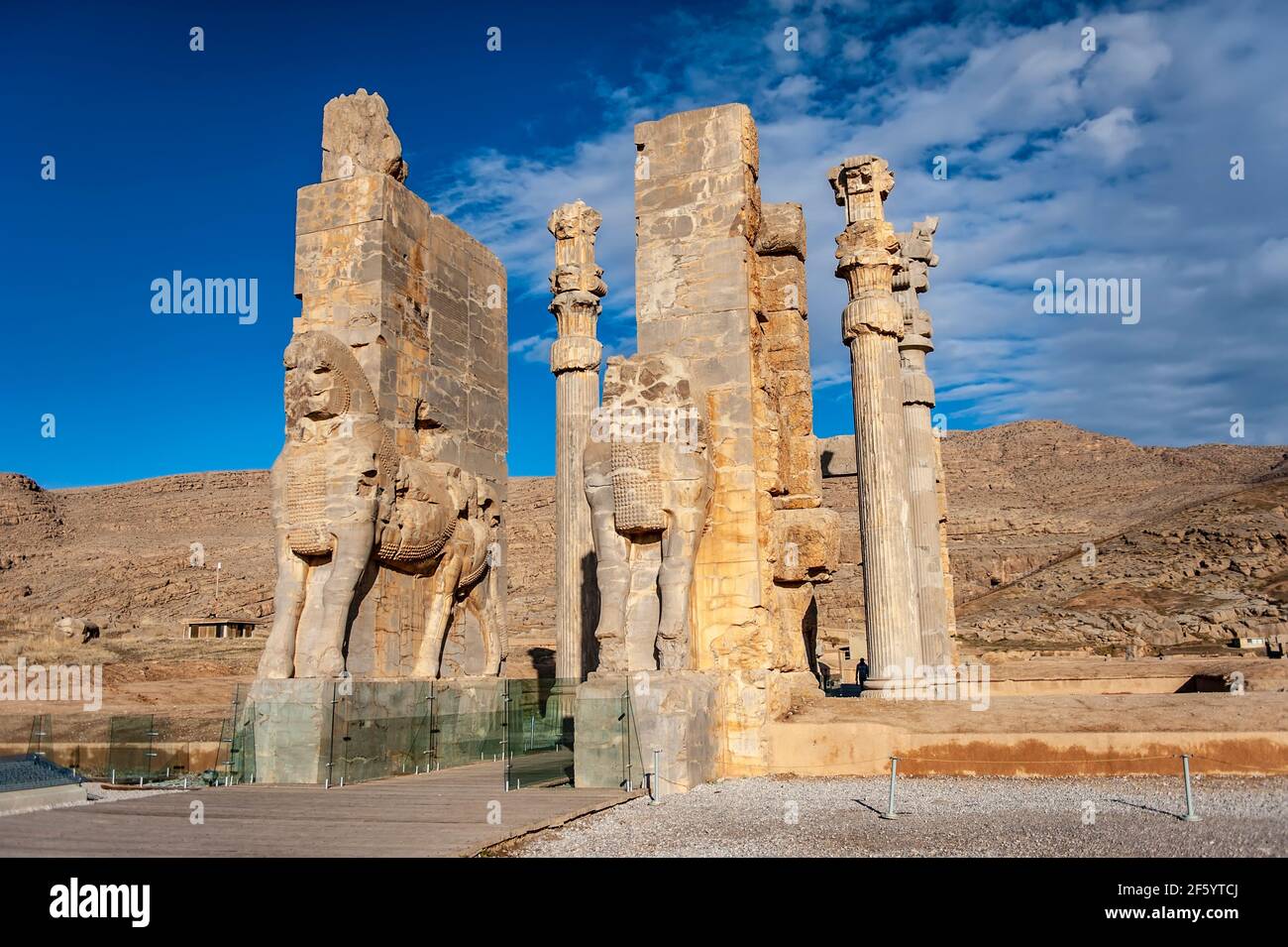 Gate of All Nations decorated with lamassu statues at the ruins of ...