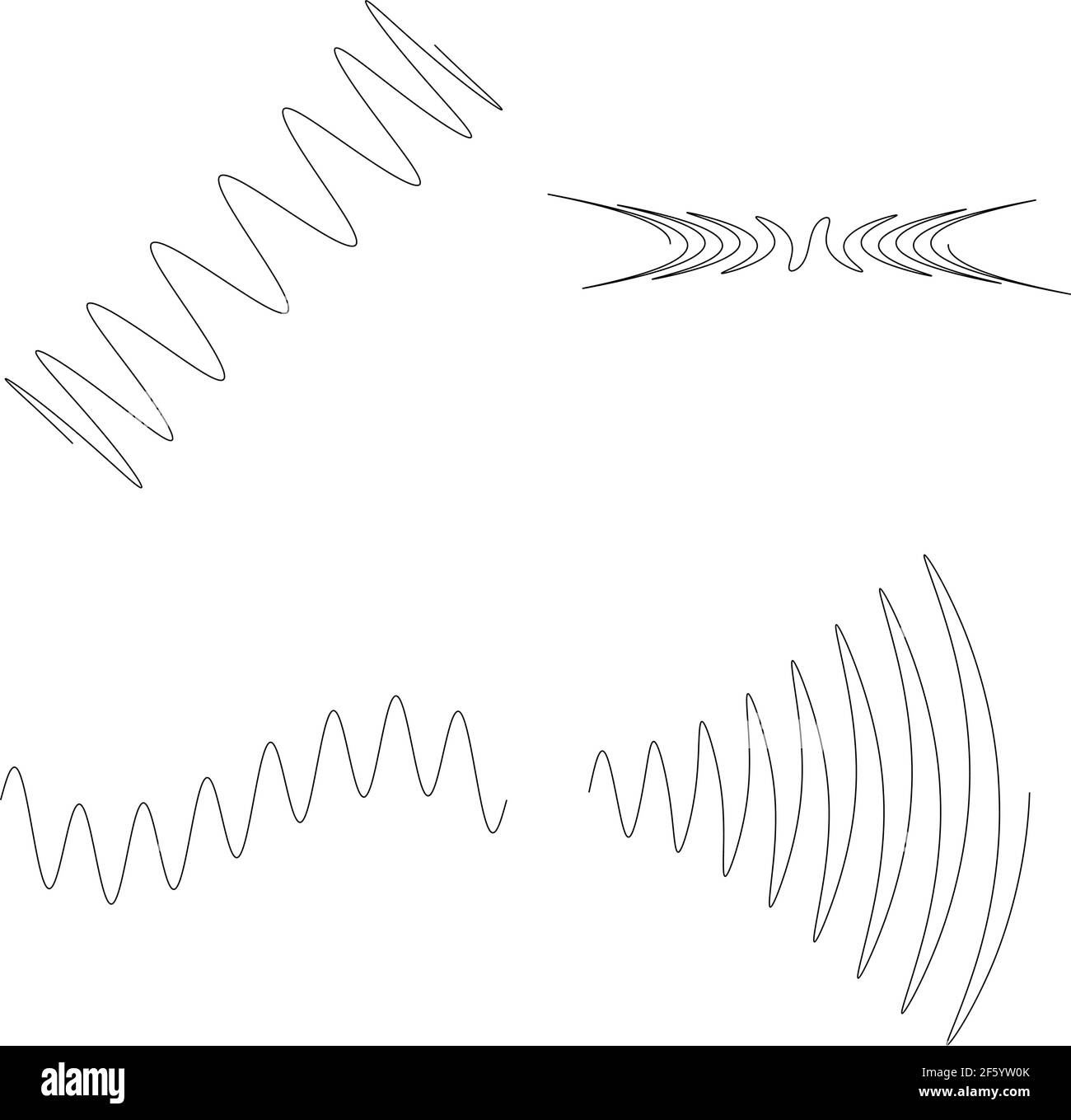 Wavy, waving lines abstract design element. Sinious, billowy, undulate ...