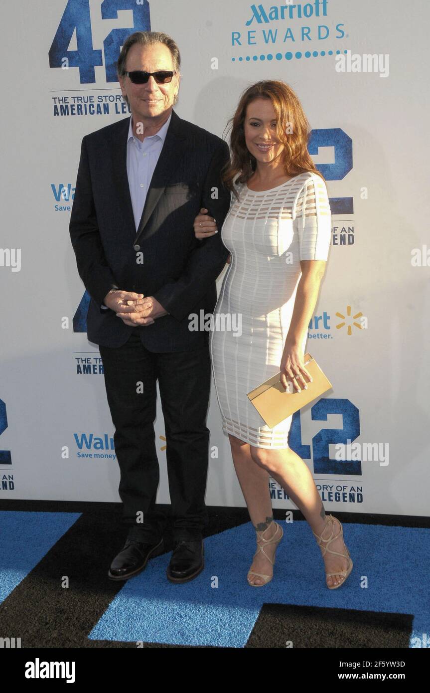 Alyssa Milano,Thomas M. Milano at premiere 42 The True Story of an ...