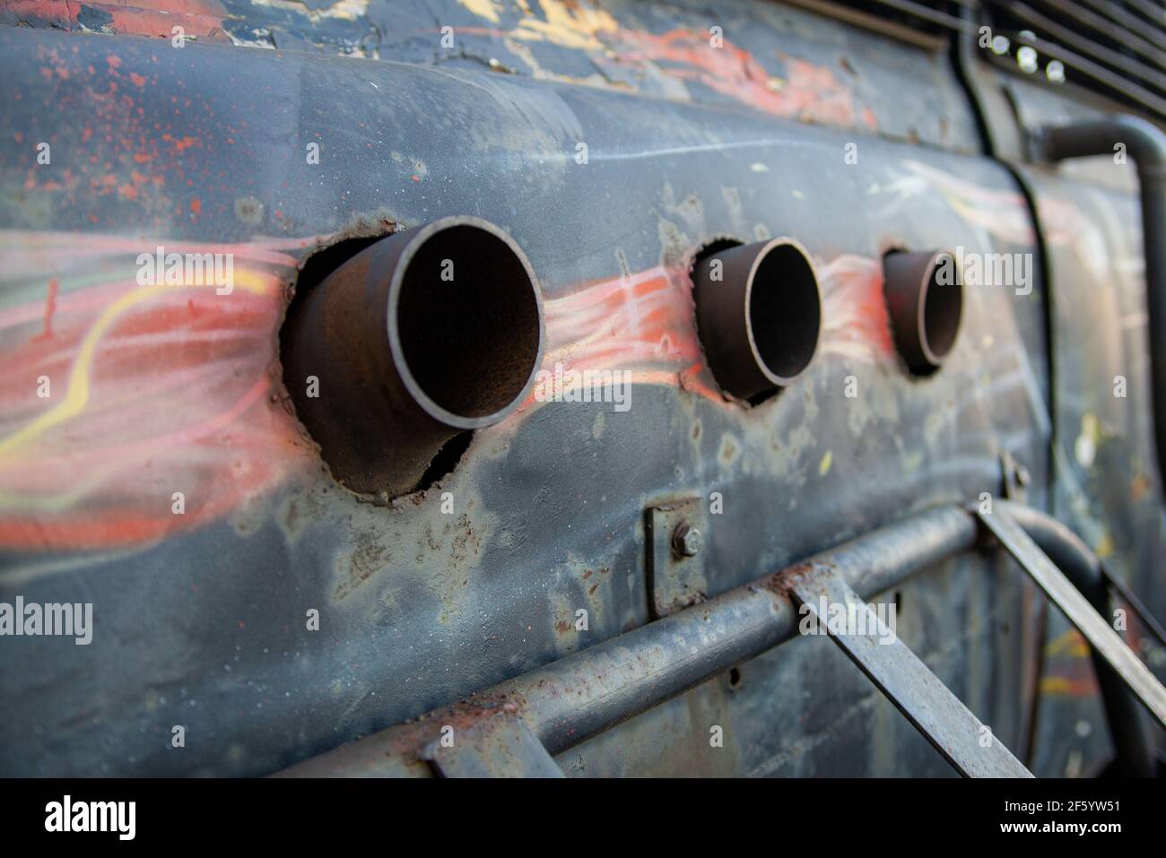 Rusty exhaust pipe grunge from old machine Stock Photo - Alamy