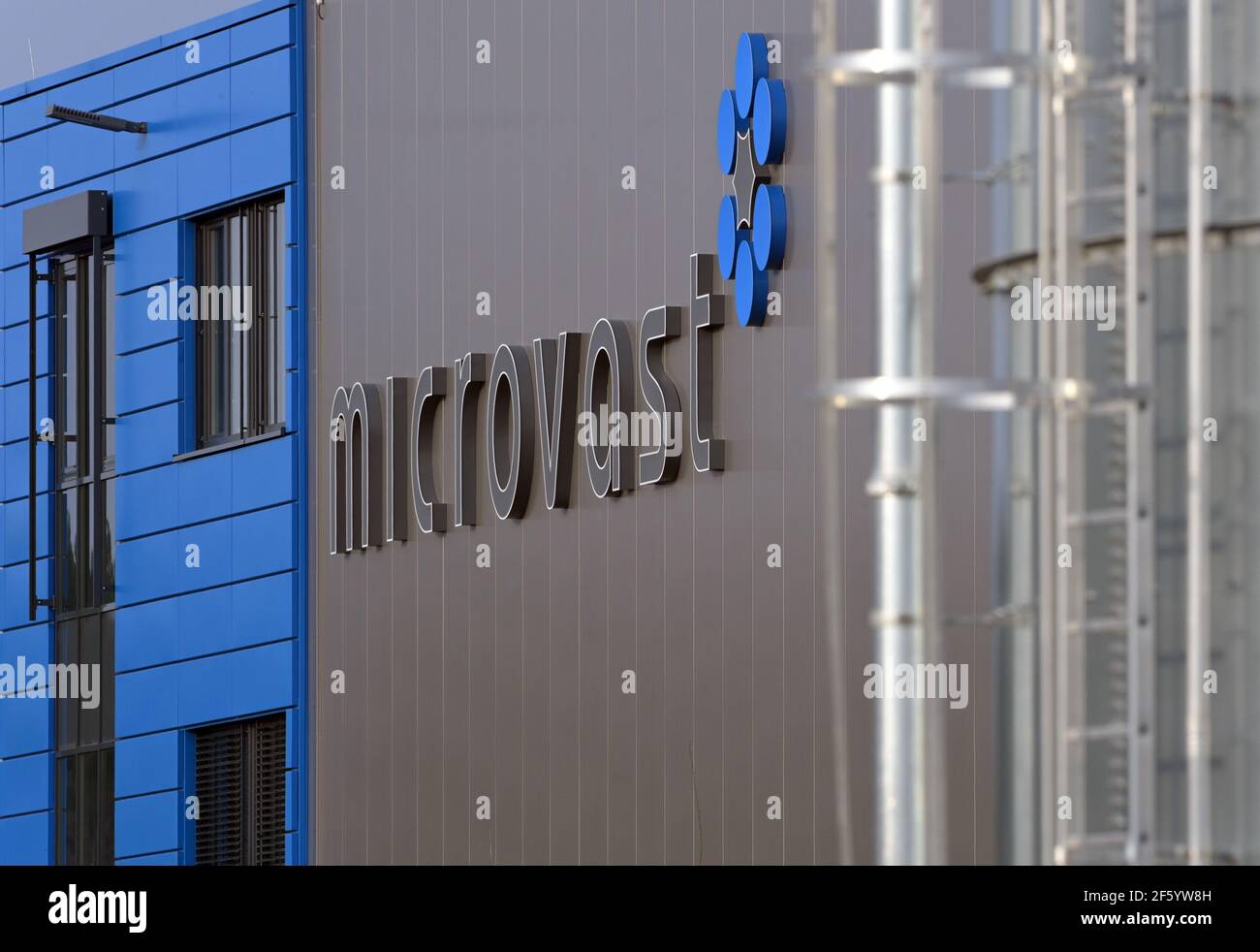 Ludwigsfelde, Germany. 24th Mar, 2021. The logo and lettering on the ...