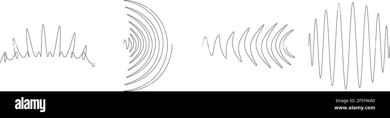 Wavy, waving lines abstract design element. Sinious, billowy, undulate ...