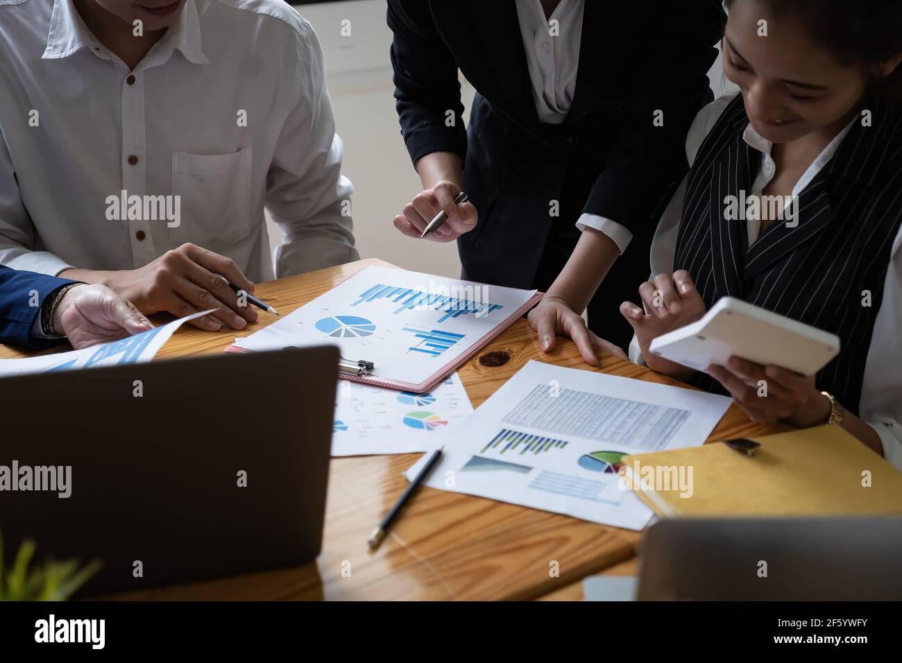 Business people team meeting in modern office design planning ideas ...