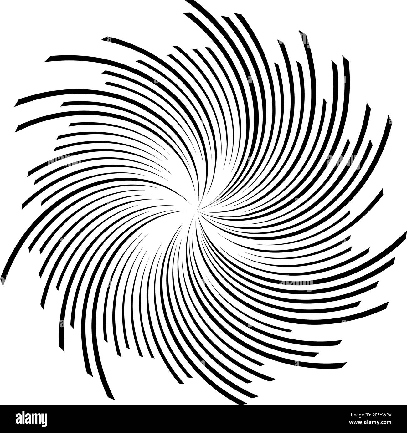 Spiral, swirl, twirl design element. Rotating radiAL lines — Stock ...
