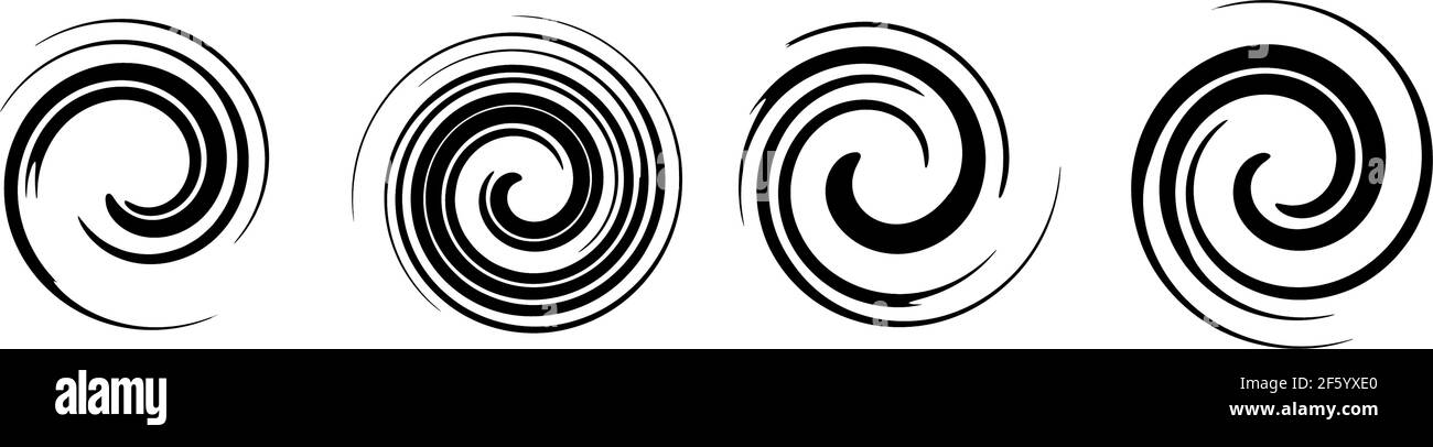 Spiral, swirl, twirl, whorl vector element set of 4 — Stock vector ...