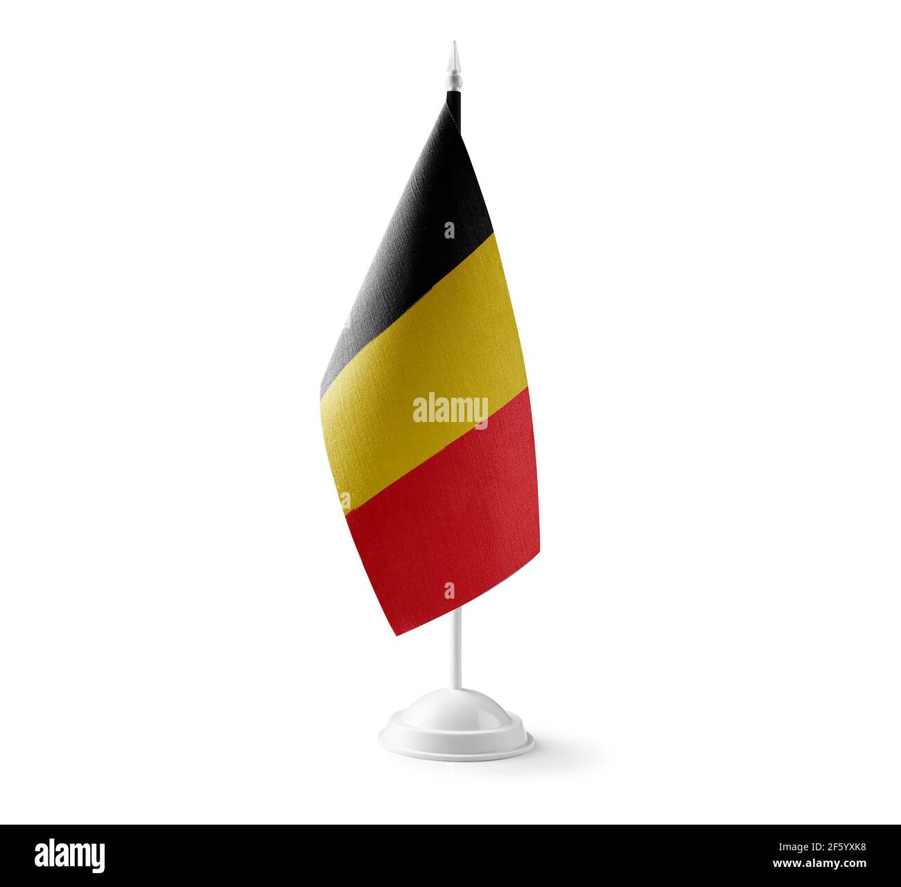Small national flag of the Belgium on a white background Stock Photo ...