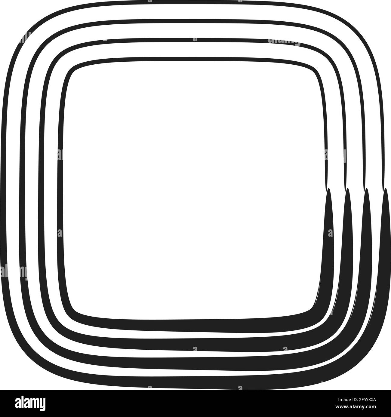 Concentric square element. Square with drawn lines vector illustration ...