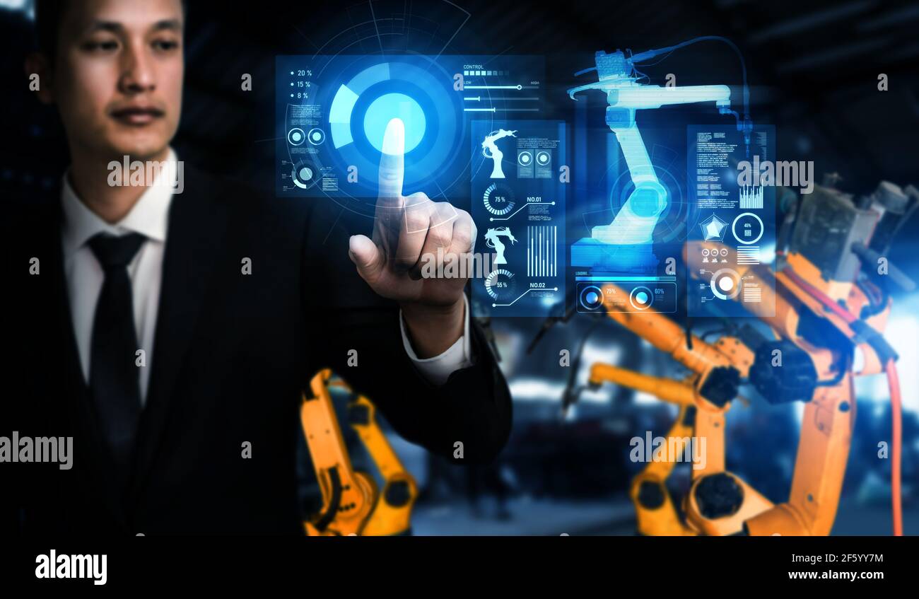 Advanced robot arm system for digital industry and factory robotic ...