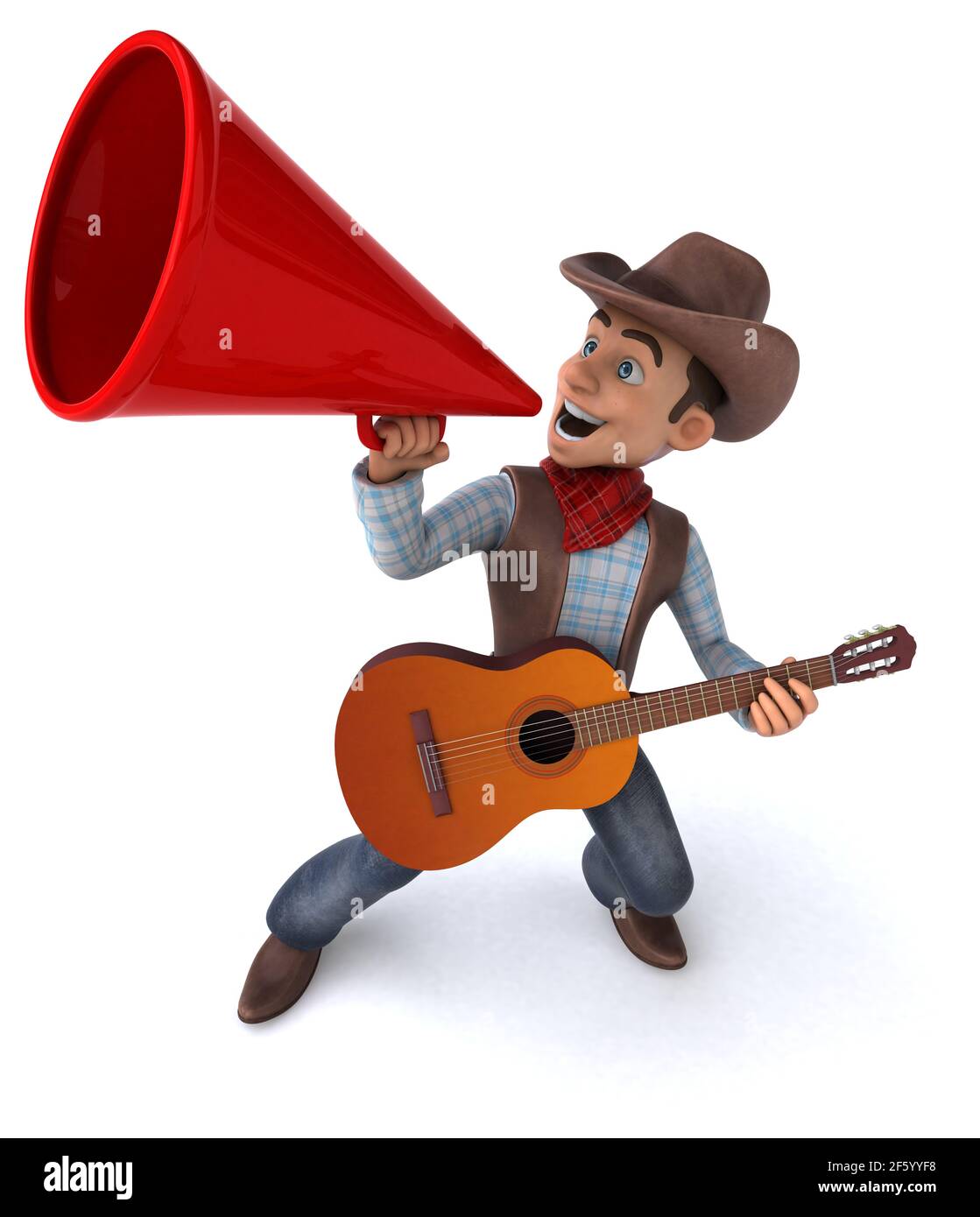 Fun Cowboy - 3D Illustration Stock Photo - Alamy
