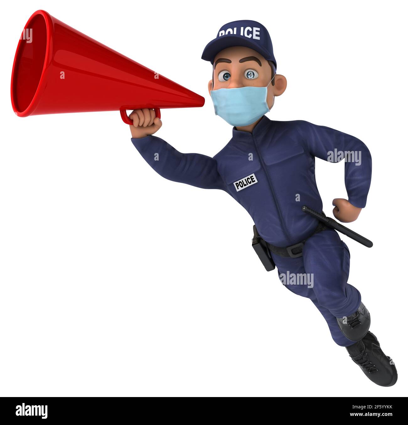 Fun 3D illustration of a cartoon Police Officer Stock Photo - Alamy