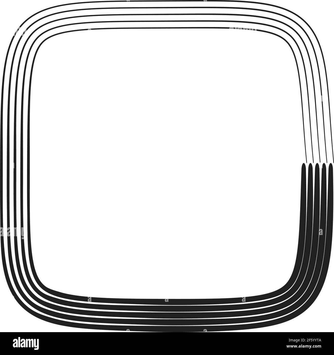 Concentric square element. Square with drawn lines vector illustration ...