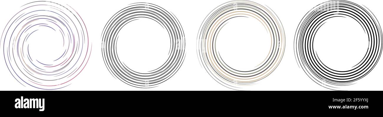 Spiral, twirl, whirlpool element vector illustration. Cochlear, helix ...