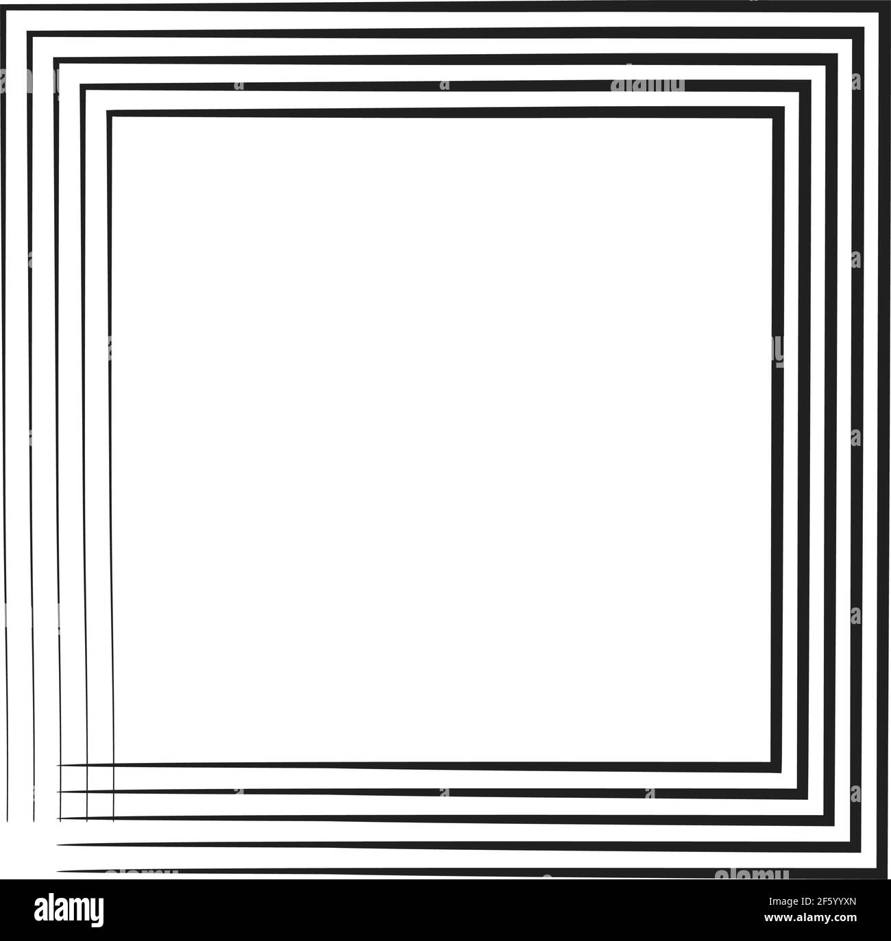 Concentric square element. Square with drawn lines vector illustration ...