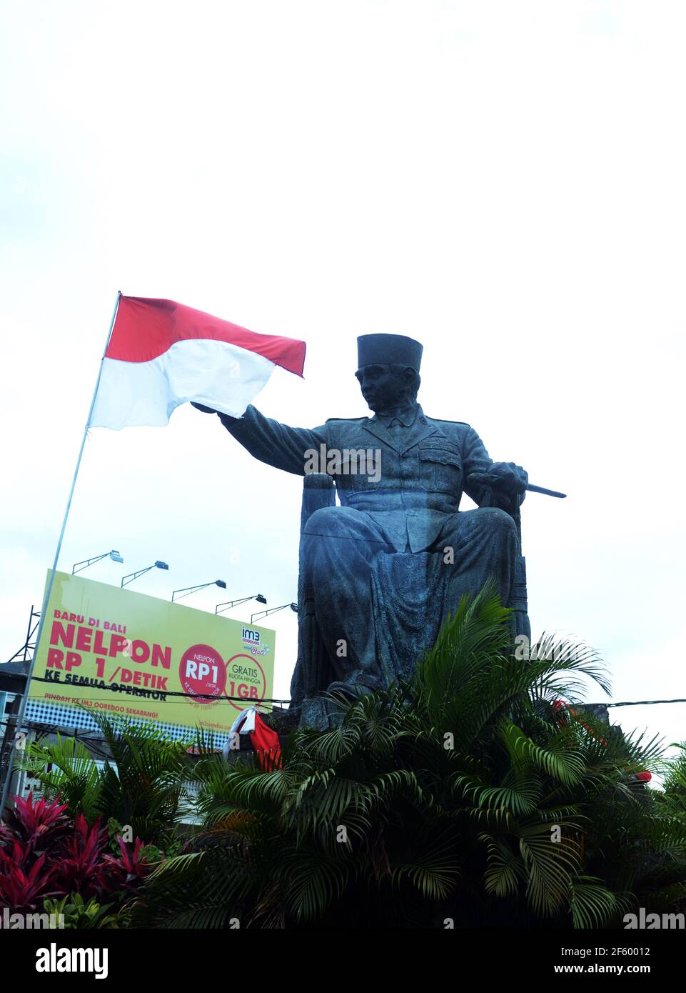 A statue of an important Indonesian figure in Bali, Indonesia Stock ...