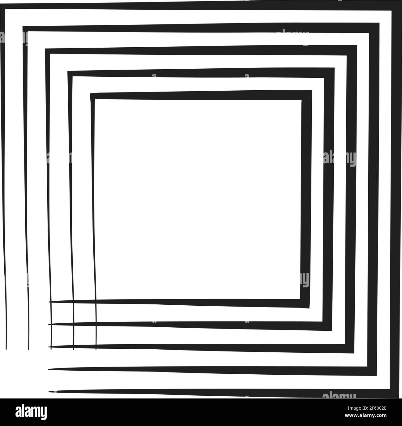 Concentric square element. Square with drawn lines vector illustration ...