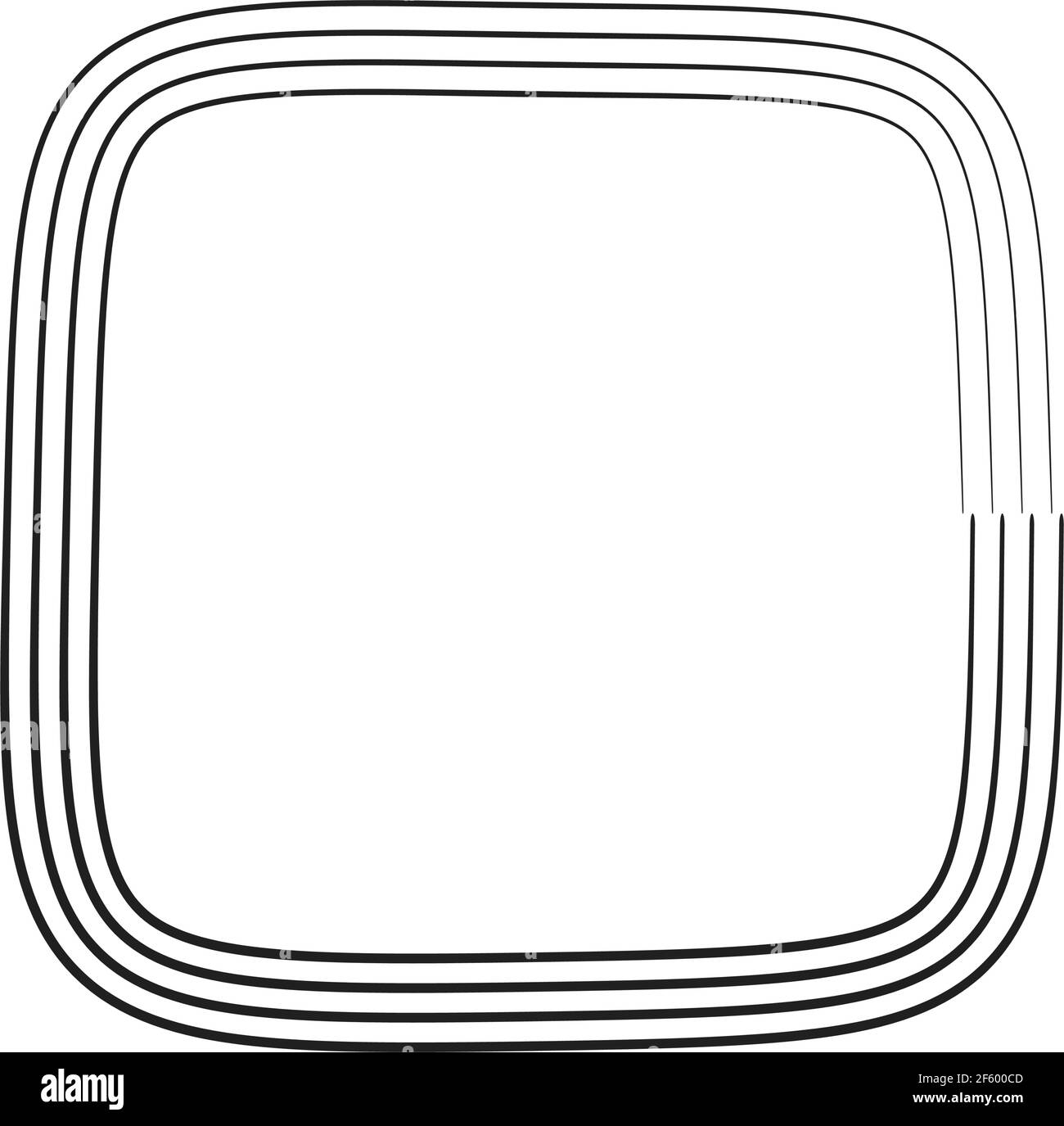 Concentric square element. Square with drawn lines vector illustration ...