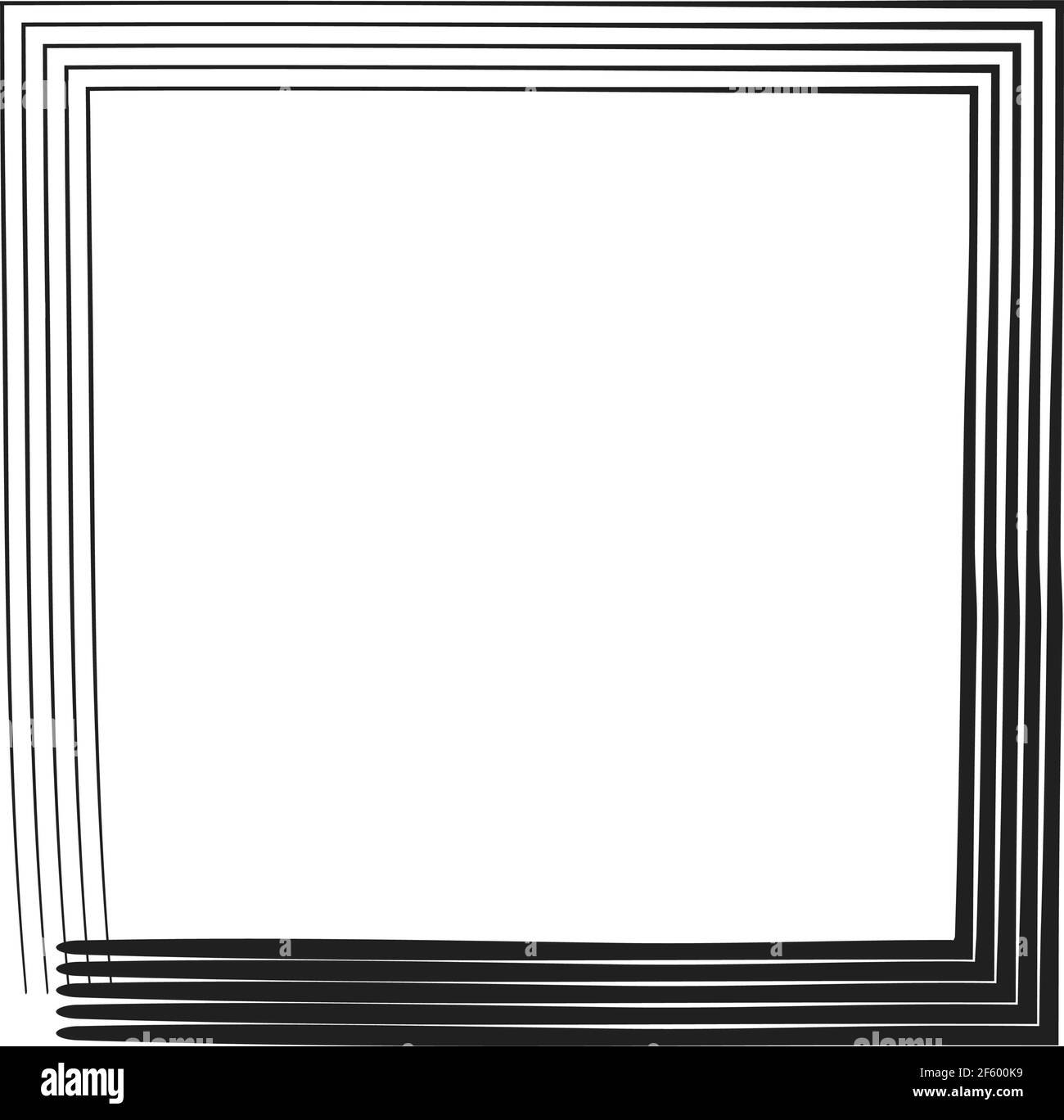 Concentric square element. Square with drawn lines vector illustration ...