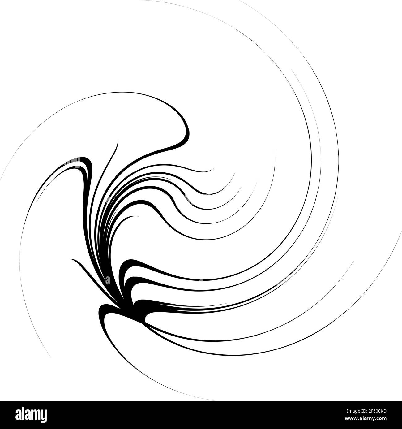 Spiral, swirl, twirl design element. Rotating radiAL lines — Stock ...