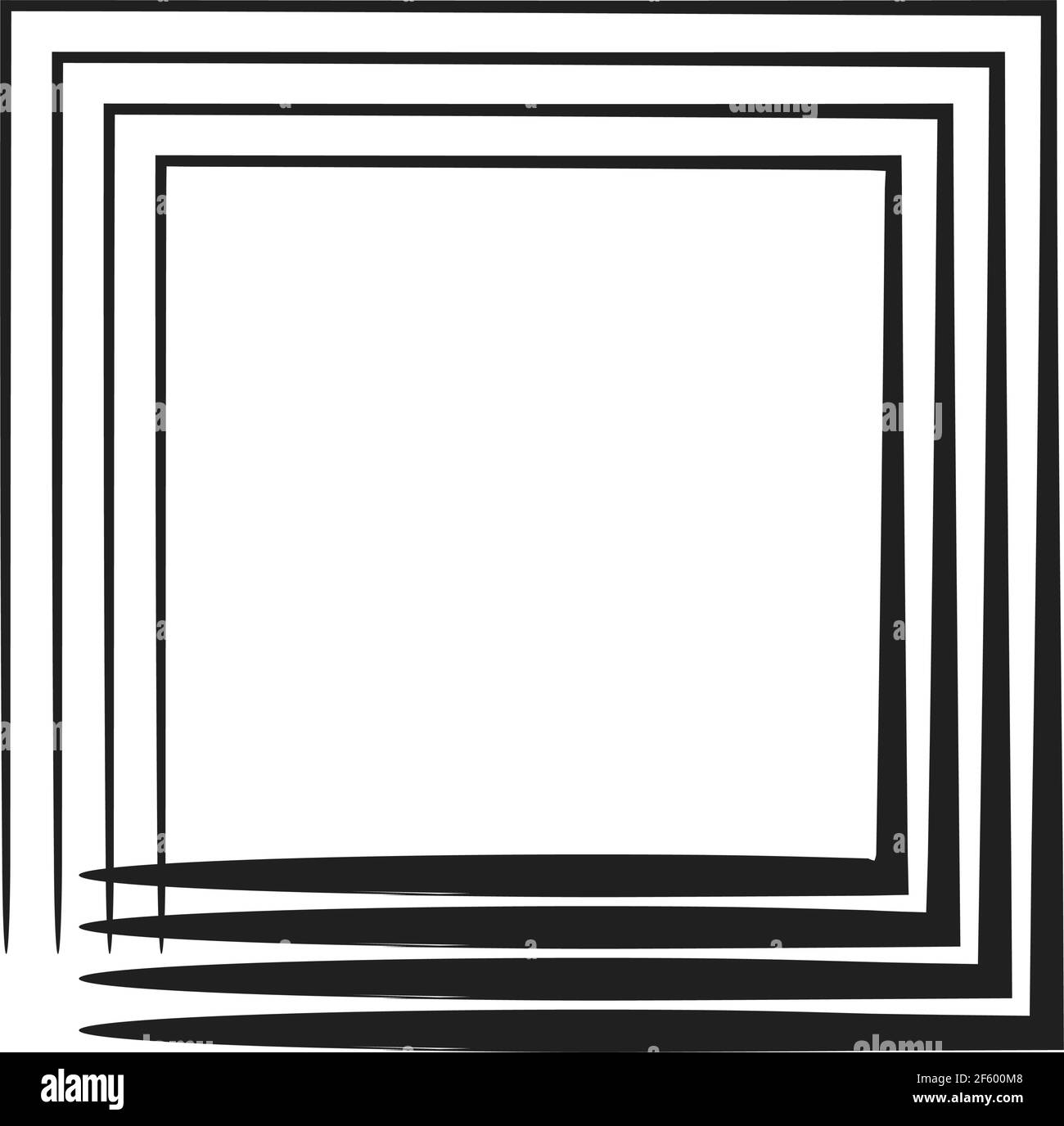 Concentric square element. Square with drawn lines vector illustration ...