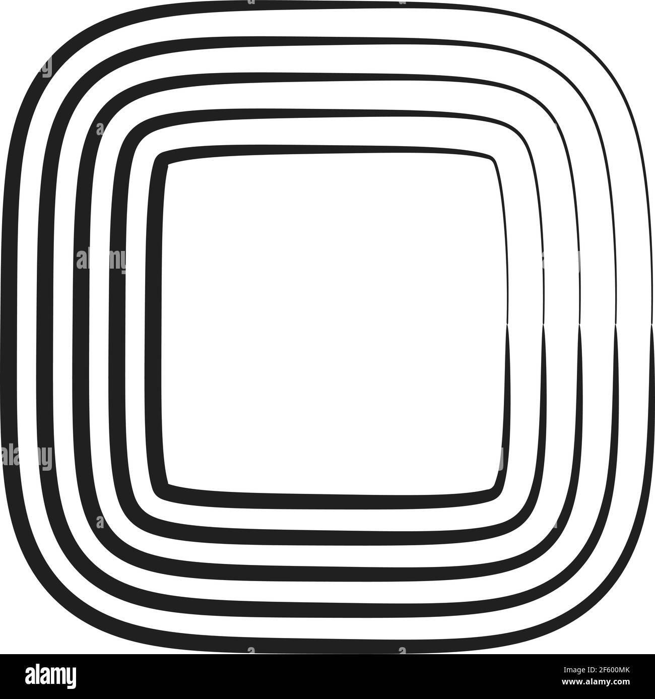 Concentric square element. Square with drawn lines vector illustration ...