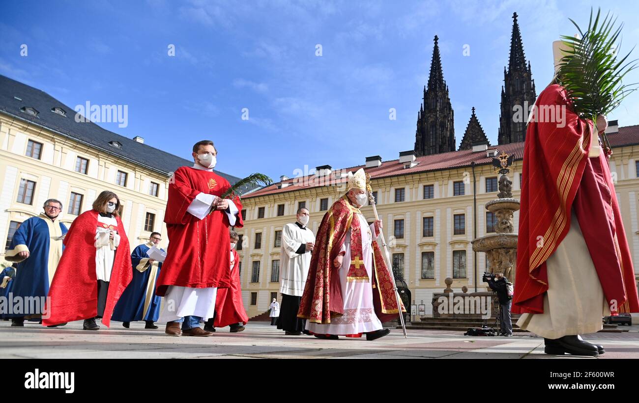 Prague, Czech Republic. 28th Mar, 2021. Prague Archbishop Cardinal ...