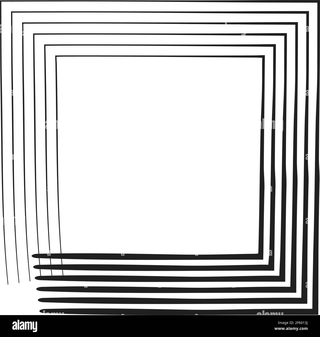 Concentric square element. Square with drawn lines vector illustration ...