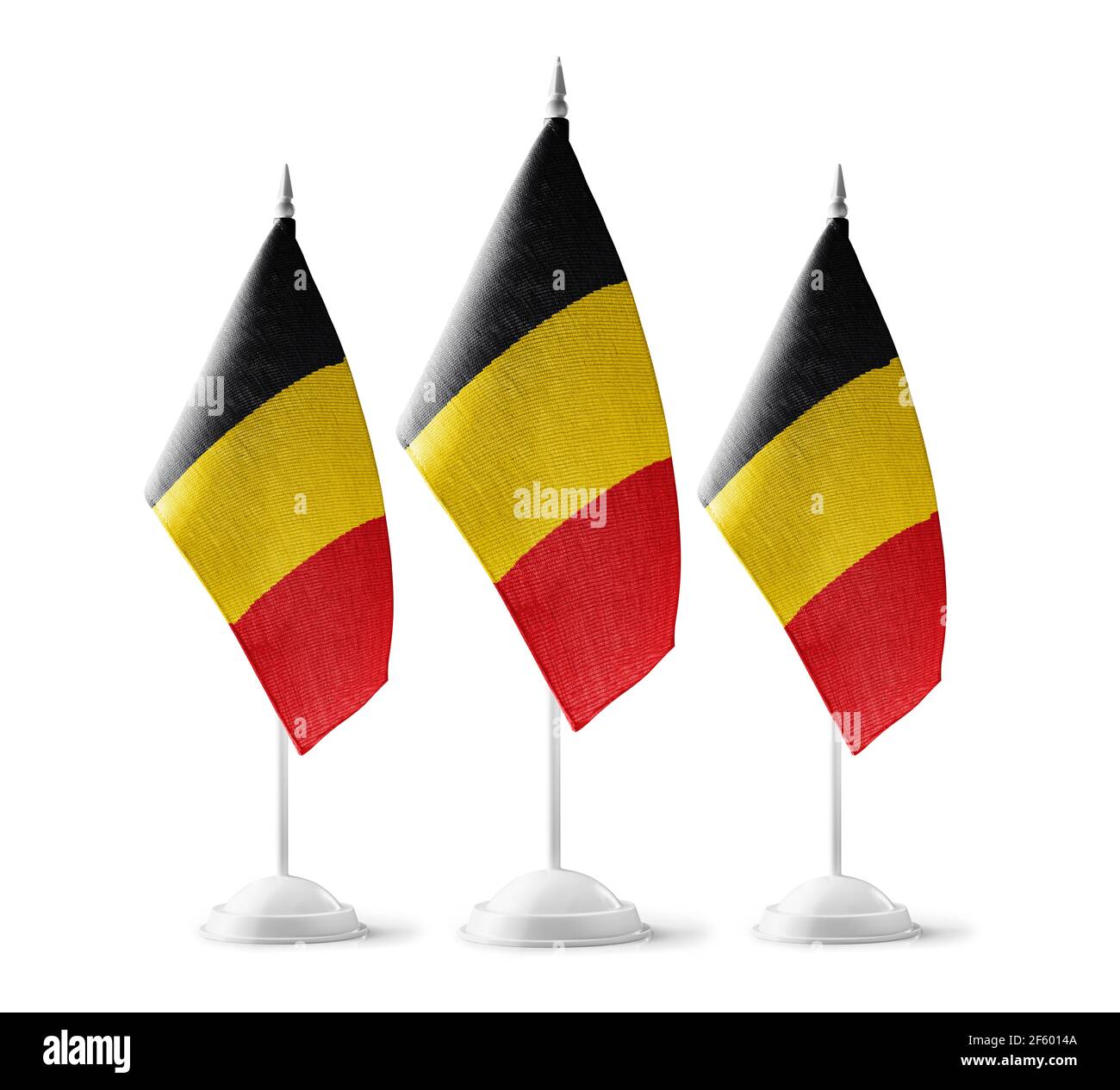 Small national flags of the Belgium on a white background Stock Photo ...