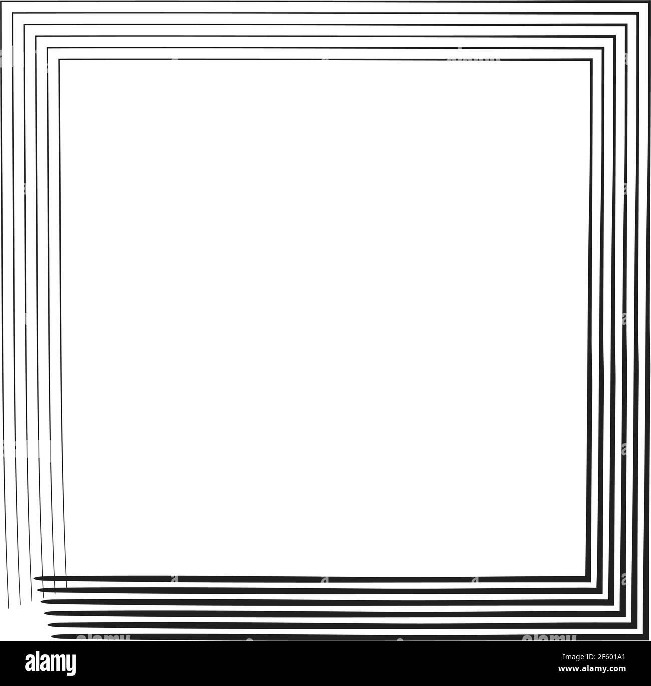 Concentric square element. Square with drawn lines vector illustration ...