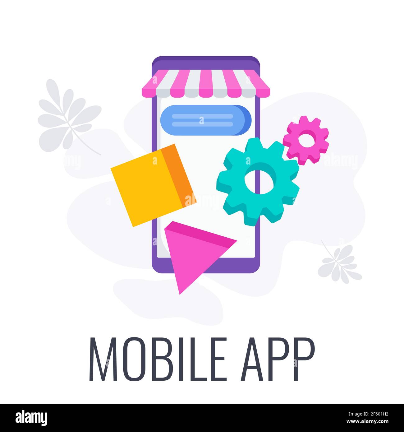Mobile App color infographics Icon. Phone with application Stock Vector ...