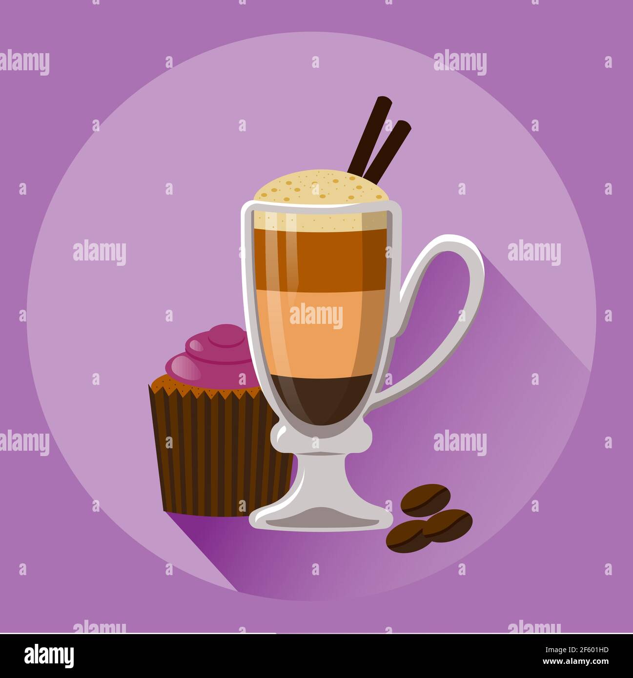 Chocolate drink in glass Stock Vector Images - Alamy