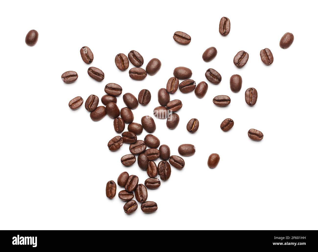 Coffee beans over white background - flat lay Stock Photo - Alamy